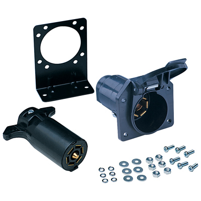 Auto Value : 7-Pole RV Blade Round Connector Kit Hoppy Lite-Mate